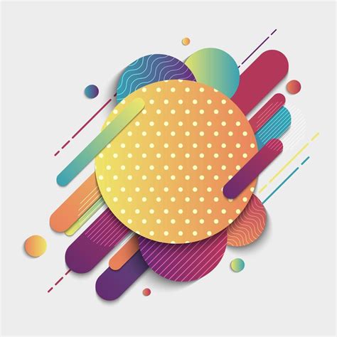 Abstract Colorful Geometric Pattern Composition Rounded Line Shapes 1221825 Vector Art At Vecteezy