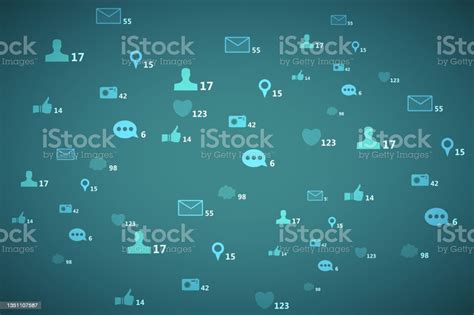 파란색 배경에 창조적 인 소셜 미디어 아이콘 네트워크 기술 및 통신 개념과 마찬가지로 3d 렌더링 3차원 형태에 대한 스톡 사진