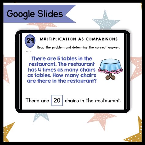 Multiplication As Comparisons 4th Grade Math Task Card Magicore
