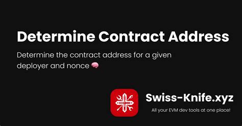 Determine Contract Address Swiss