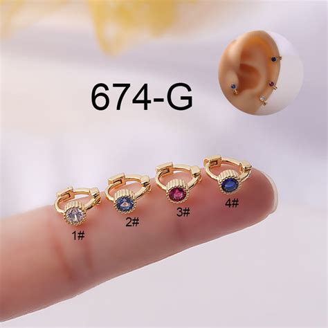 새로운 미니 5mm 작은 후프 귀걸이 2022 소녀를 위한 선물 패션 쥬얼리 커프 귀 컬러 여성을 위한 라운드 지르콘 귀걸이