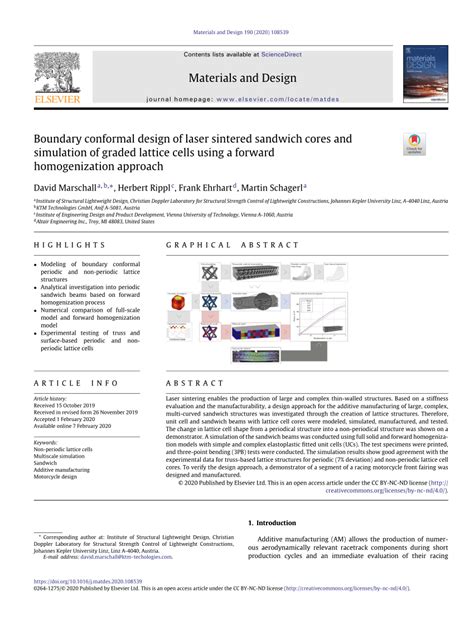 Pdf Boundary Conformal Design Of Laser Sintered Sandwich Cores And Simulation Of Graded