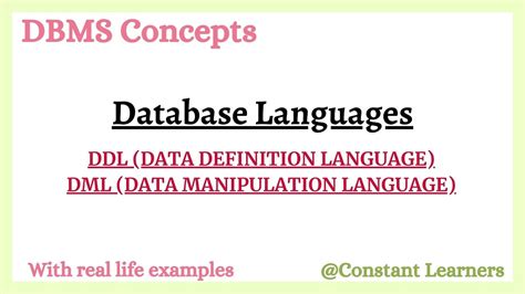 42 Database Languages DDL DML DBMS Relational Algebra Query