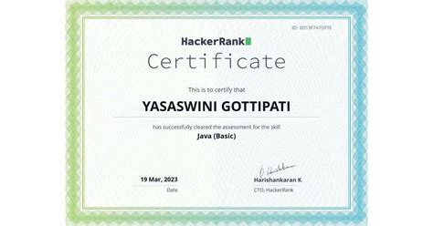 Yasaswini Gottipati On Linkedin Hackerrank Skill Certificate