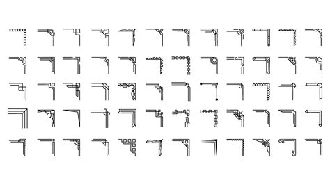 Premium Vector Set Hand Draw Of Corners Different Shapes Flower Decoration Vector Design