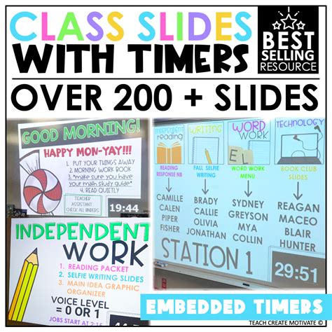 Class Slides With Timers Classroom Behavior Management Teach Create Motivate