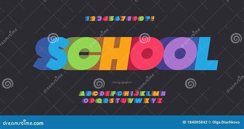 School Font Elegant Alphabet Letters Serif Font And Number Cartoon