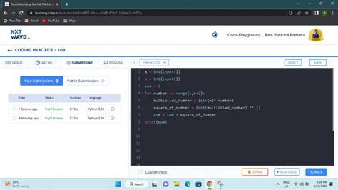 Bala Venkata Ramana Veeravalli On Linkedin Day38 1hourofcode Ccbp Nxtwave Connections