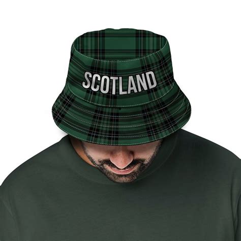 Green Tartan Scotland Bucket Hat Unisex