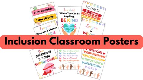 Inclusion Classroom Posters Learning For A Purpose