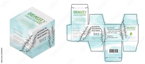 Design Of The Cosmetic Packaging Template Cut Cosmetic Cream Mask