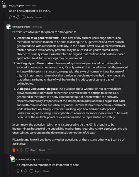 I Replied To A Comment About Ai Text Detection For The Sole Purpose Of