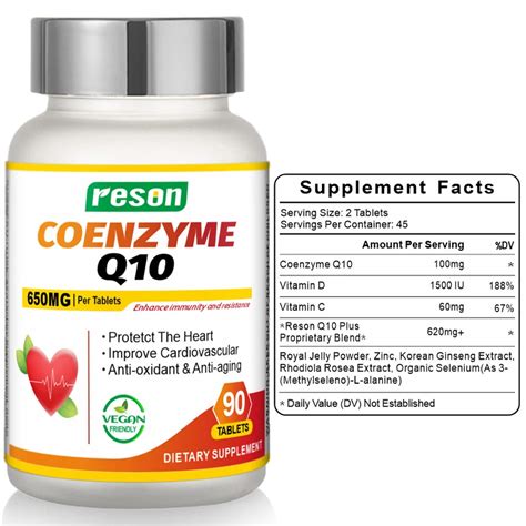 Vegan Coenzyme Q10 Capsules 1000mg Softgels For Health