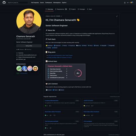 Chamara Senarath On Linkedin Github Profilereadme Personalbrand Codingcommunity