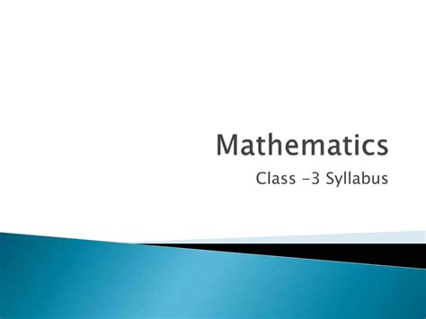 Class 3 Mathematicssyllabus Pptx Technology And Computing