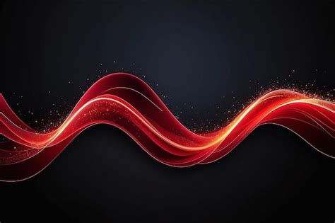 Premium Photo Abstract Shiny Color Red Wave Design Element On Dark