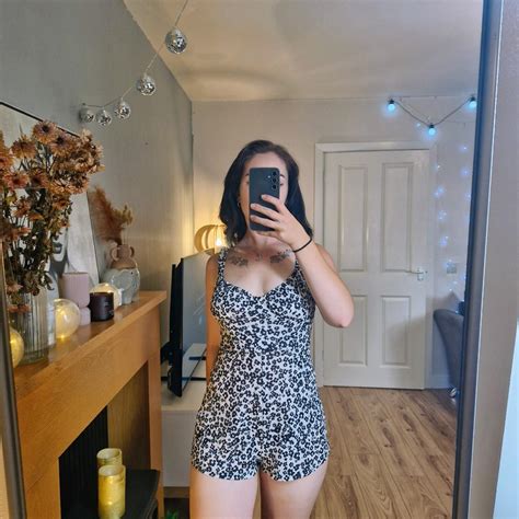 Cute Summer Spring Black And White Floral Playsuit Depop