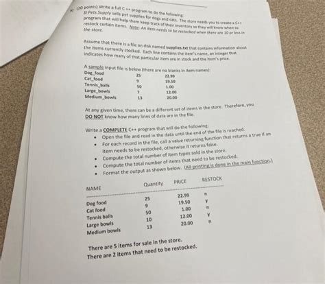 20 Points Write A Full C Program To Do The