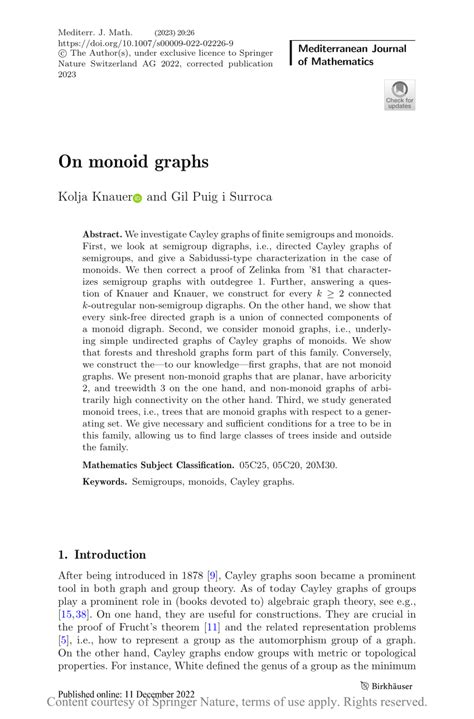On Monoid Graphs Request Pdf