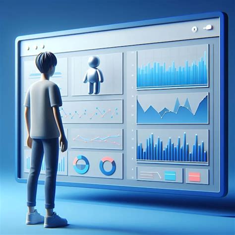 3d Render Of Person Analyzing Data Visualizations In Modern Workspace Ai Generative Premium Ai