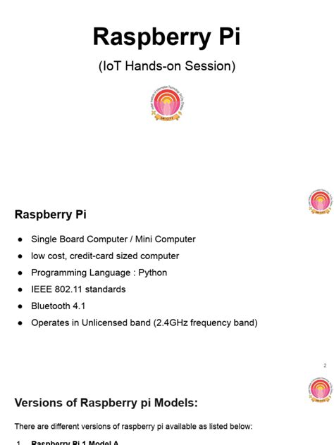 Raspberry Pi Introduction Iot Session Pdf Raspberry Pi Computing