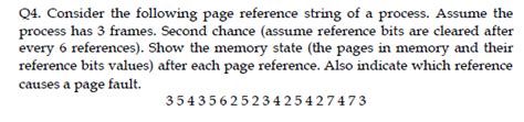 solved q4 consider the following page reference string of a