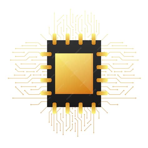 Premium Vector Computer Processor Chip Cpu Microprocessor Vector Illustration