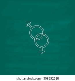 Twisted Male Female Sex Symbol Outline Stock Illustration
