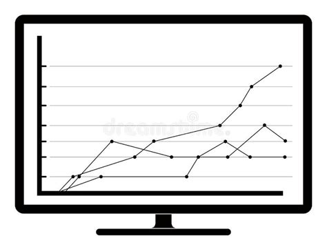 Business Graph On A Computer Screen Stock Vector Illustration Of