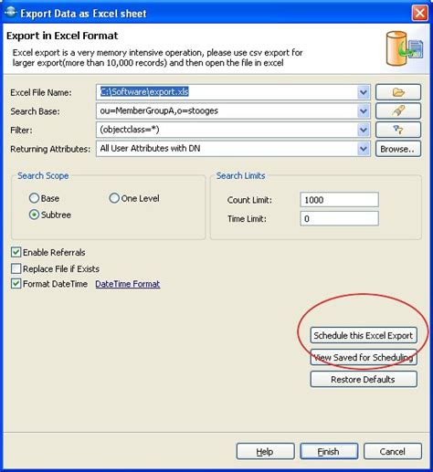 Schedule Ldap Export To Excel