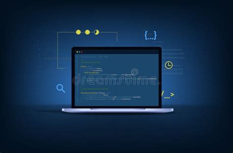 Computer Programming Software Development Illustration With Coding