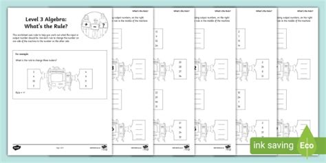 Whats The Rule Algebra Level 3 Worksheet Teacher Made Worksheets Library