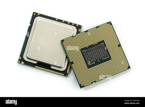 Computer CPU Chip Isolated On White Background Central Processor Unit Stock Photo Alamy