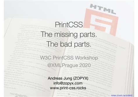 Printcss W3c Workshop At Xmlprague 2020 Ppt
