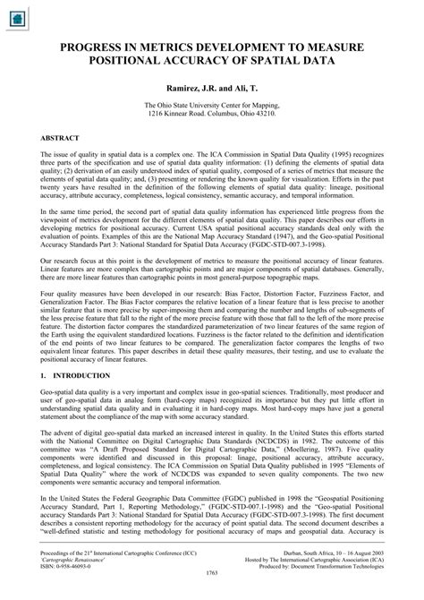 Pdf Progress In Metrics Development To Measure Positional Accuracy Of