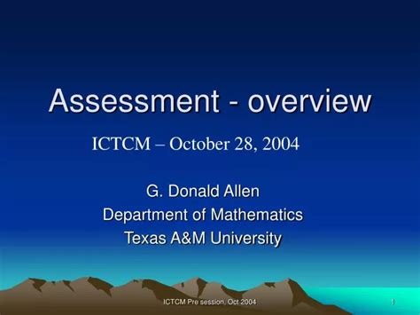 Ppt Assessment Overview Powerpoint Presentation Free Download Id