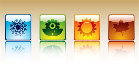 Four Seasons Icons Circle Stock Illustrations 117 Four Seasons Icons Circle Stock