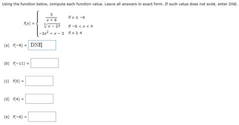 Solved Using The Function Below Compute Each Function
