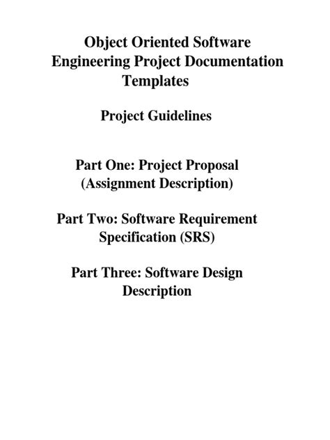 Project Proposal Guidlines For Oosad Pdf System Information