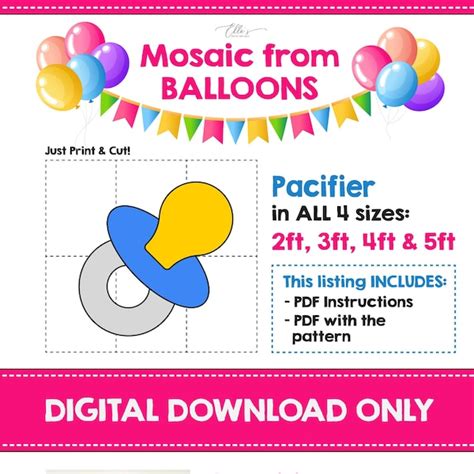 Pacifier Template Etsy