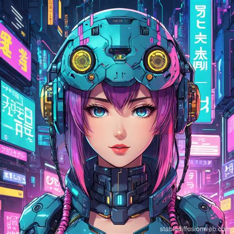 Cyberpunk Cute Bot Stable Diffusion Online