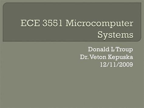 Ece 3551 Microcomputer Systems Ppt Download