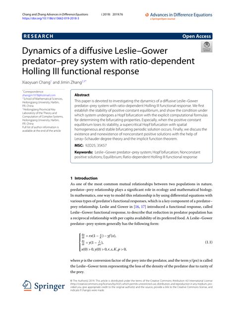 pdf dynamics of a diffusive leslie gower predator prey system with