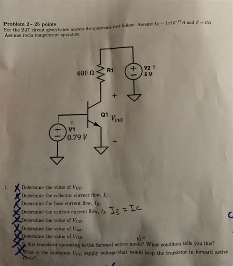 Solved For The BJT Circuit Given Below Answer The Questions Chegg Com