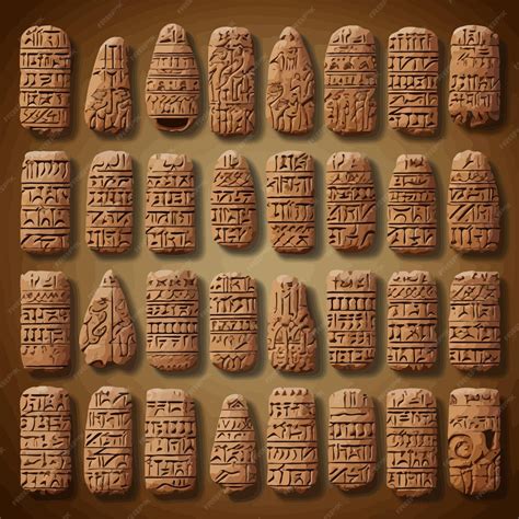 Premium Vector Akkadian Cuneiform Assyrian And Sumerian Writing
