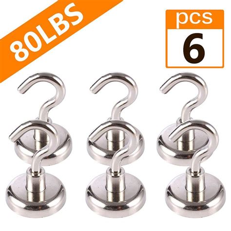 6pcs Magnetic Hooks Power Hook Magnet Holder Super Vicedeal