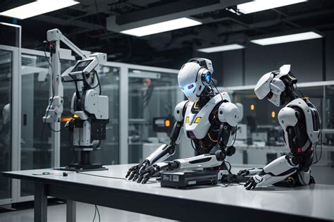 Premium Ai Image Ai Robotics Testing Facility Futuristic Science Lab