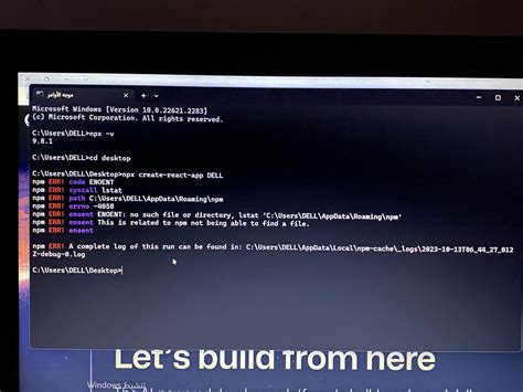 مشكلة في تشغيل سكريبت npx create react app جافا سكريبت أكاديمية حسوب