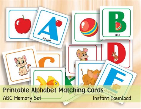 Alphabet Matching Cards Abc Memory Game Printable Preschool