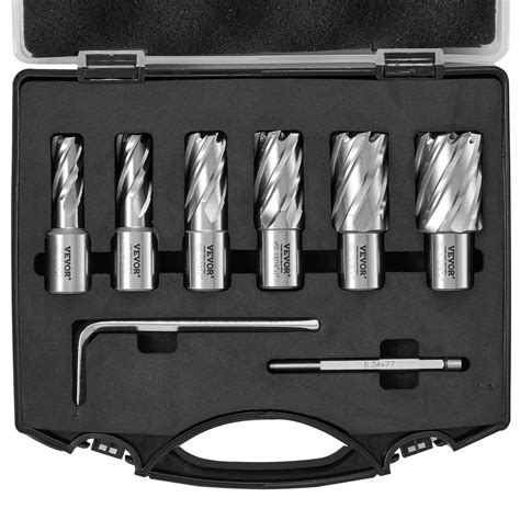 Vevor Annular Cutter Set 6 Pcs Weldon Shank Mag Drill Bits 1 Cutting